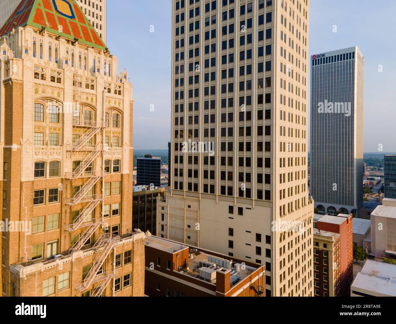 Aerial photograph of downtown Tulsa on a June morning Stock Photo - Alamy