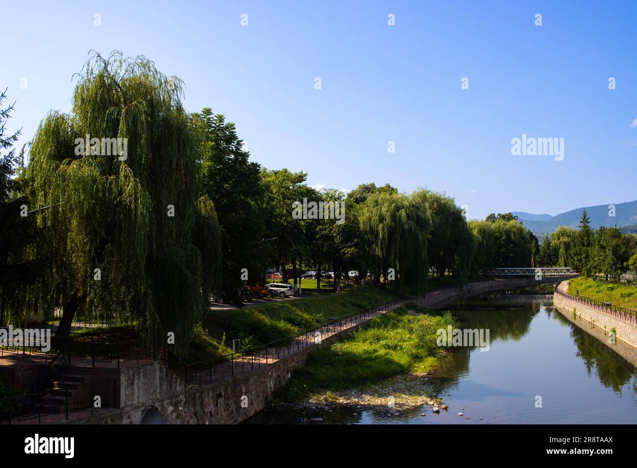 Crisul Negru river flowing through Beius City, Bihor County, Romania ...