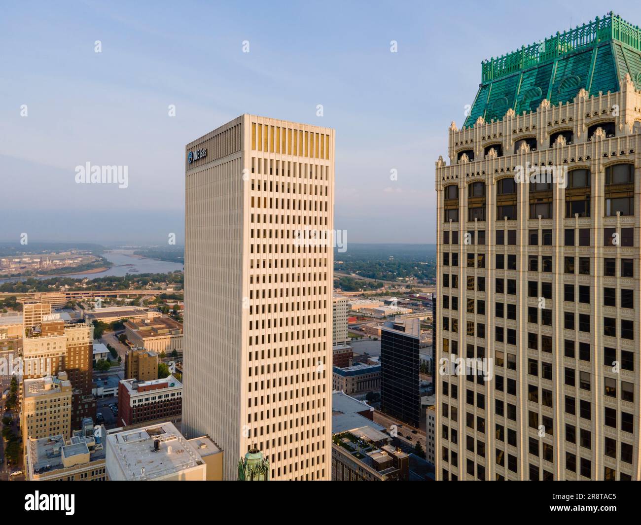 Aerial photograph of downtown Tulsa on a June morning Stock Photo - Alamy