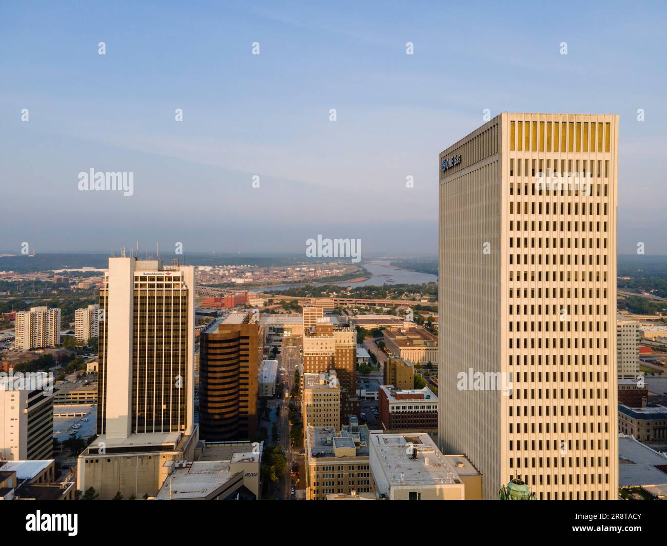 Aerial photograph of downtown Tulsa on a June morning Stock Photo - Alamy