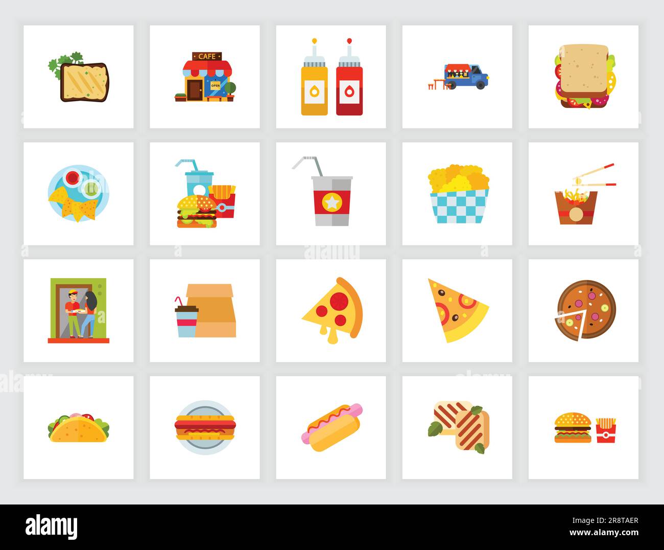 Fast food icon set Stock Vector Image & Art - Alamy