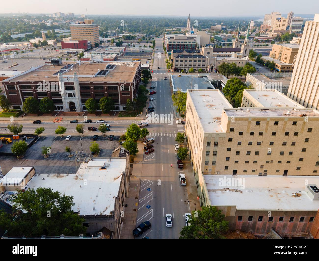 Aerial photograph of downtown Tulsa on a June morning Stock Photo - Alamy
