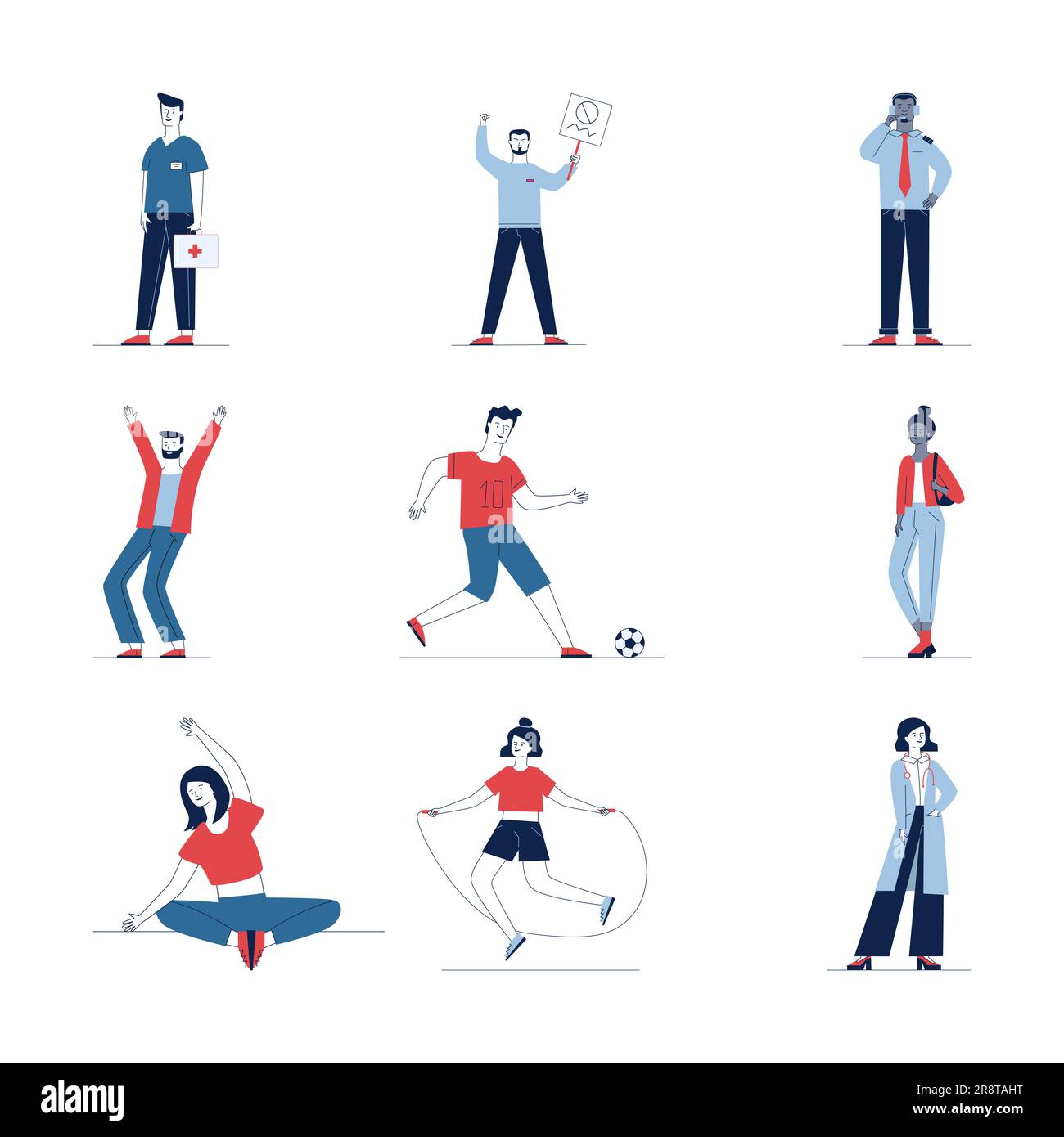 Colorful set of different cartoon people Stock Vector Image & Art - Alamy