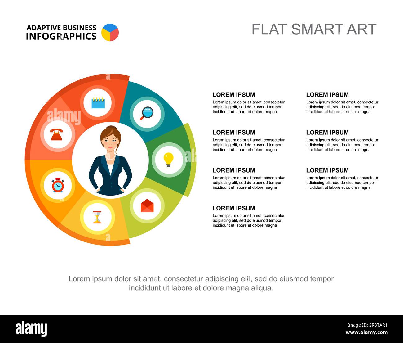Seven elements process chart template for presentation Stock Vector ...