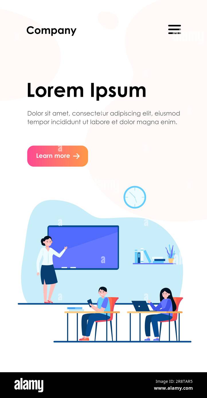 Students in classroom flat vector illustration Stock Vector Image & Art ...