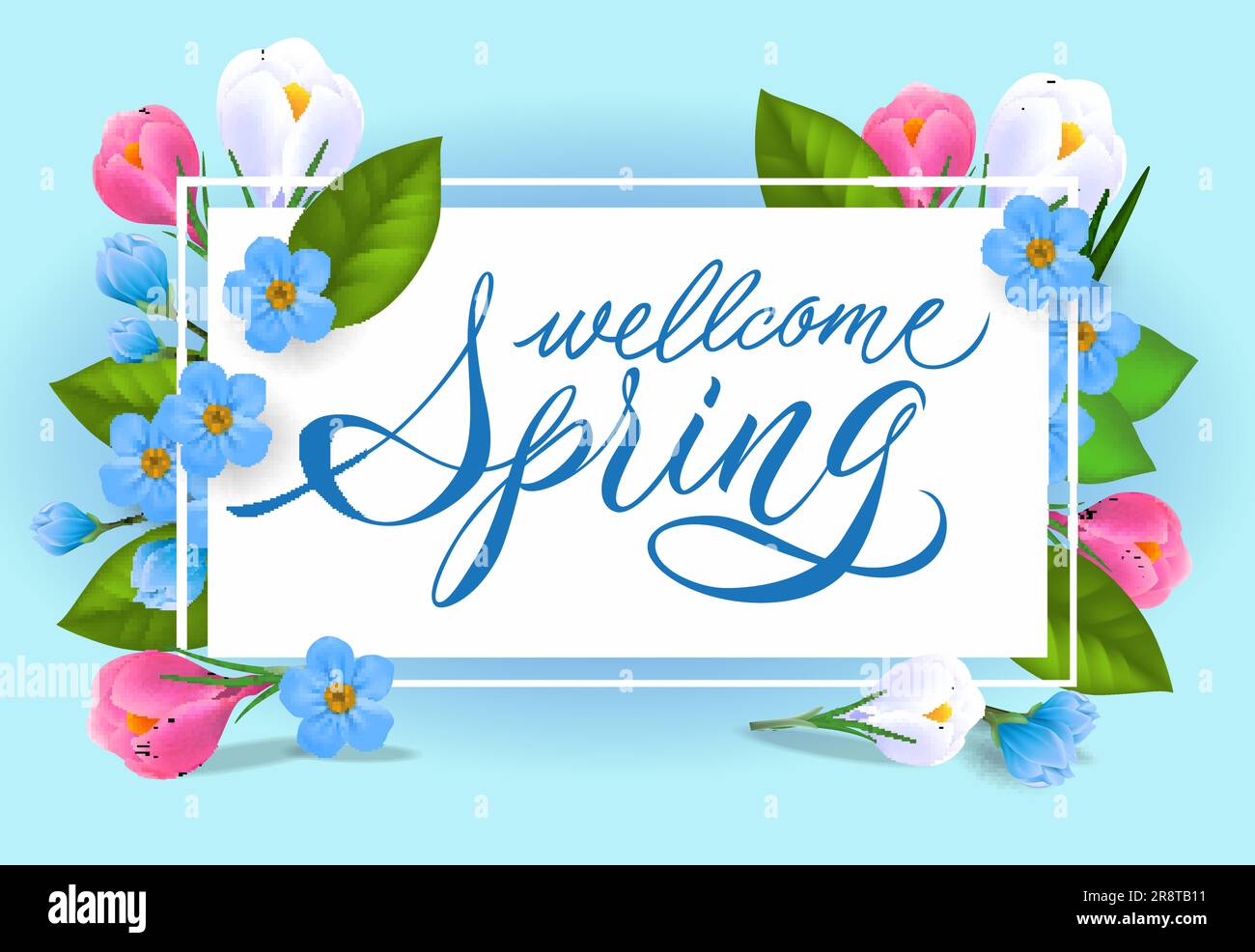 Welcome spring lettering in frame Stock Vector Image & Art - Alamy
