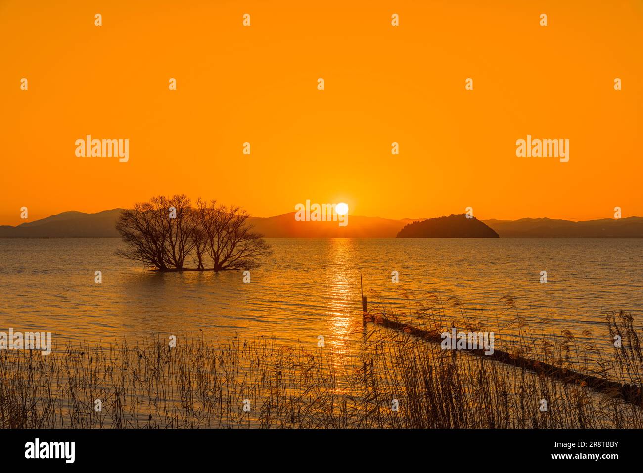 Sunset at Lake Biwa Stock Photo - Alamy