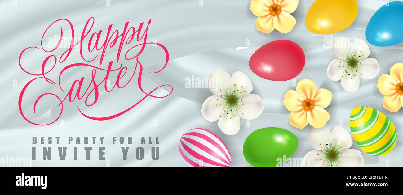 Easter Party Invitation Design with Eggs Stock Vector Image & Art - Alamy