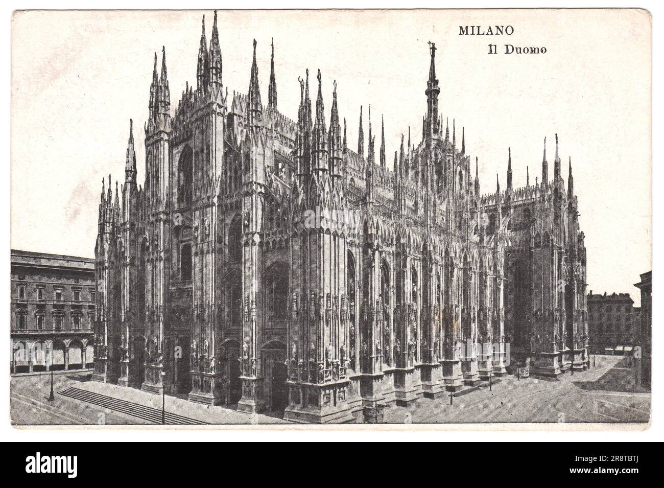 Italy, Milan - Circa 1908: Vintage postcard printed in 1908, Retro ...