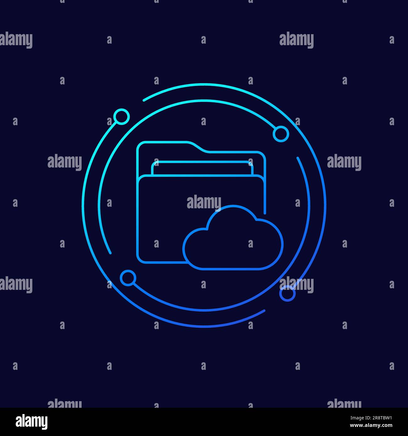 cloud folder icon, linear design Stock Vector Image & Art - Alamy