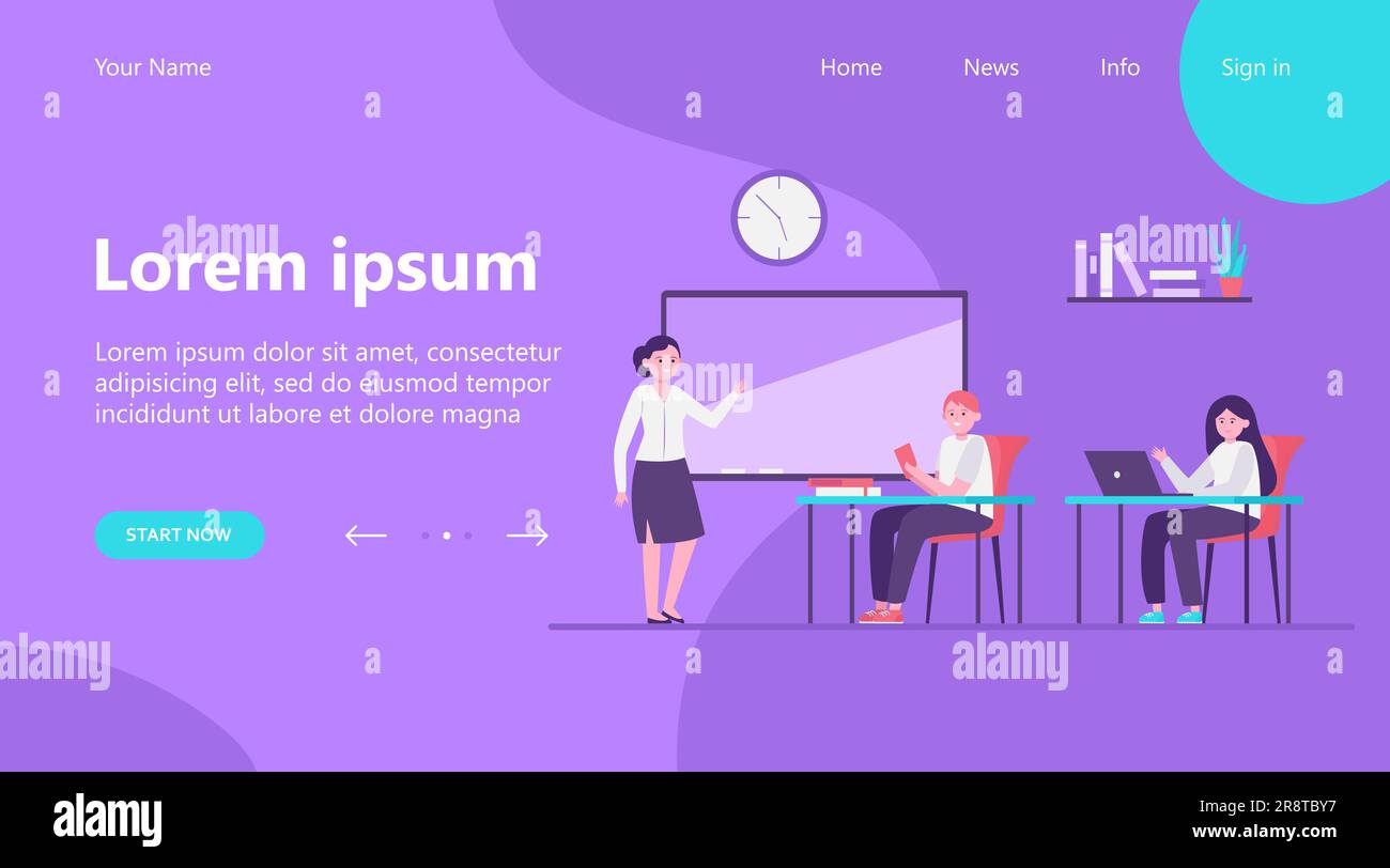 Students in classroom flat vector illustration Stock Vector Image & Art ...