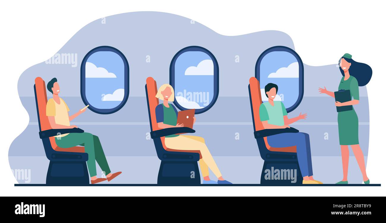 Male female passengers sitting Stock Vector Images - Alamy