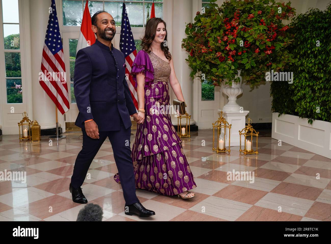 Sameer Patel and Shannon Patel arrive for the State Dinner with ...