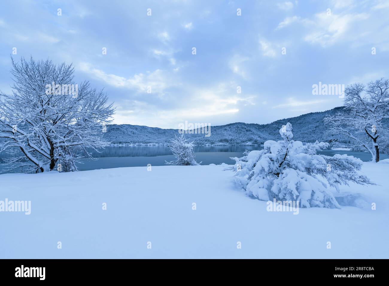 Snowy Lake Yogo Stock Photo - Alamy