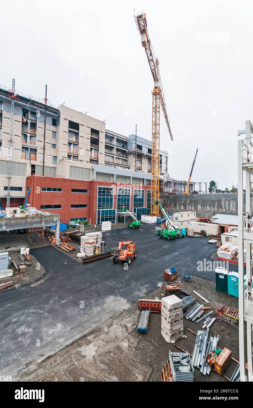 Construction of a hospital type building Stock Photo - Alamy