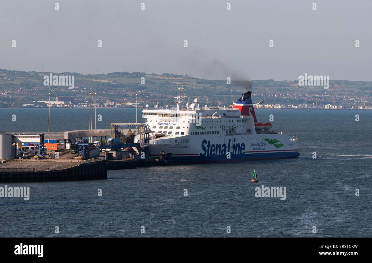 Belfast Harbour Northern Ireland UK. Stena Superfast VII in the Port of ...