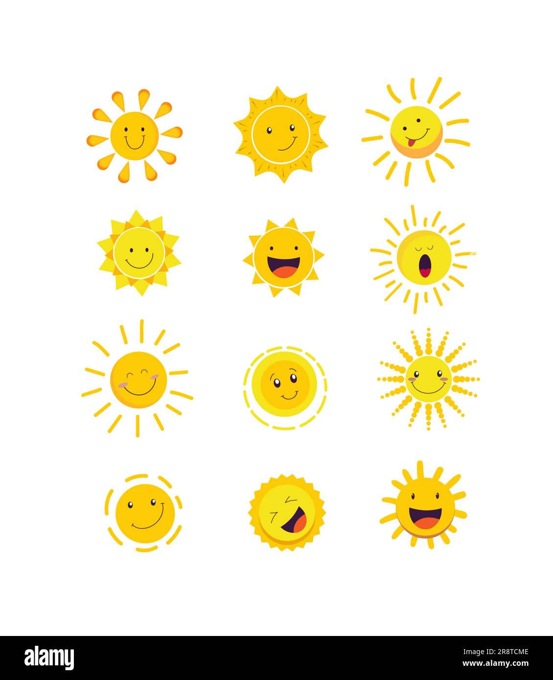 Cute suns for kids flat icon set Stock Vector Image & Art - Alamy