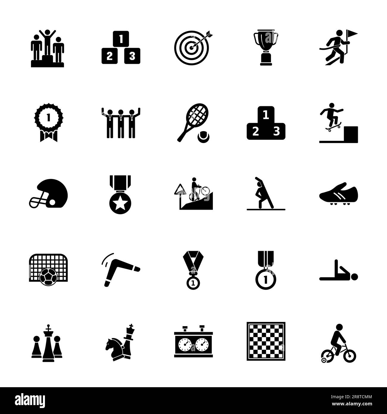 Competitive spot icon set. Players and awards collection Stock Vector ...