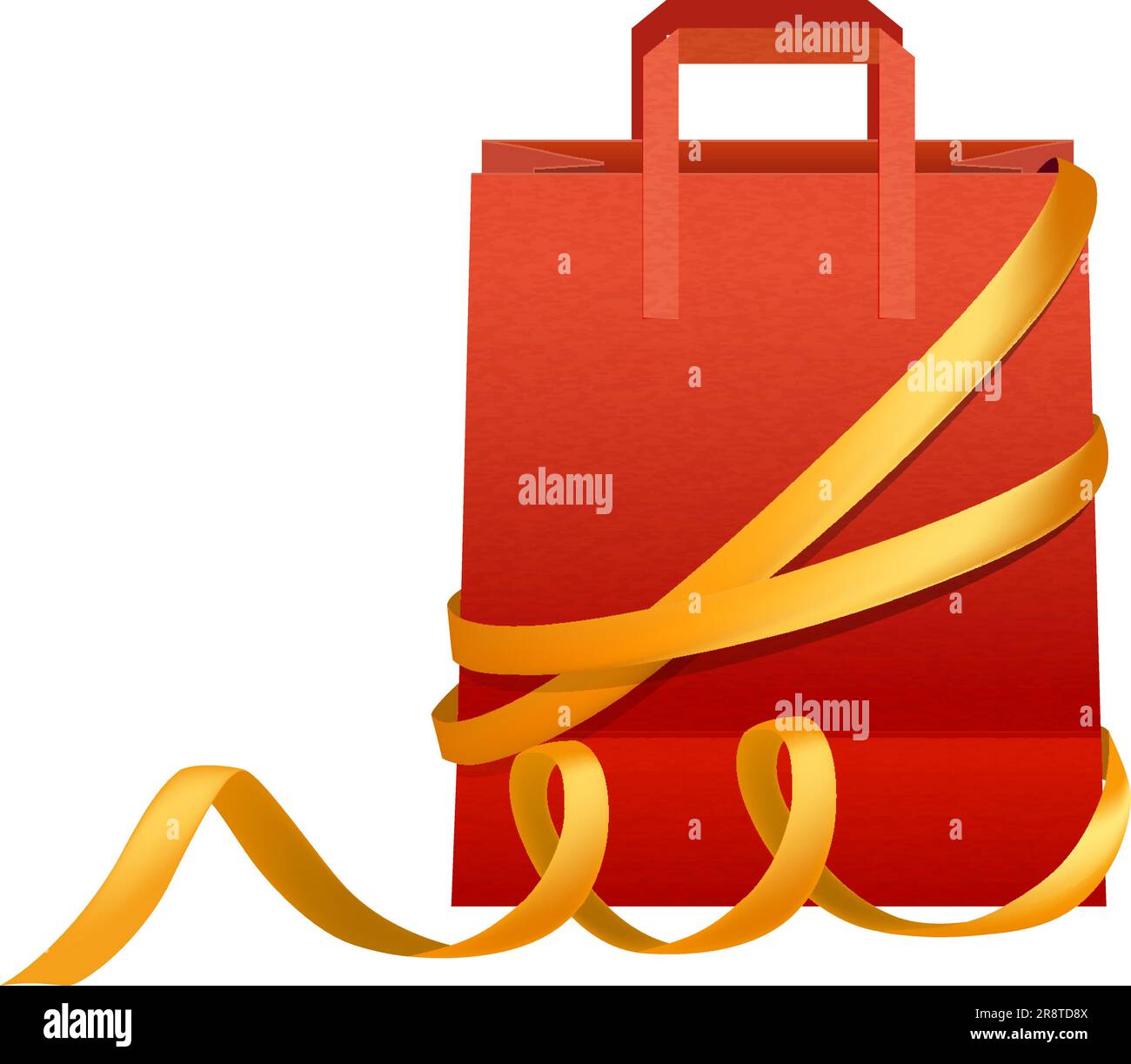 Paper bag with ribbon winding Stock Vector Image & Art - Alamy