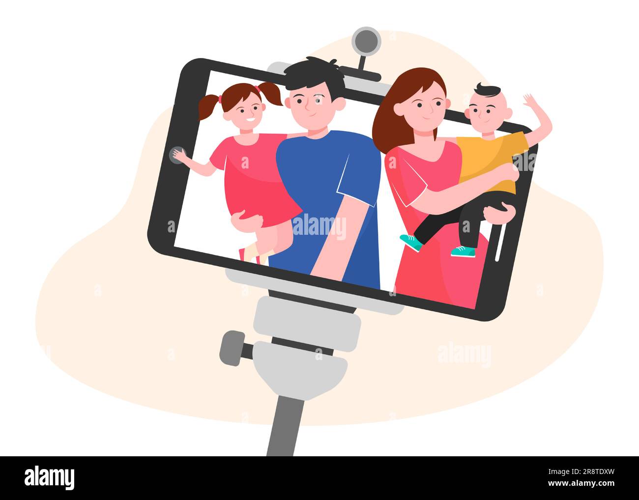 Happy family camera taking picture Stock Vector Images - Alamy