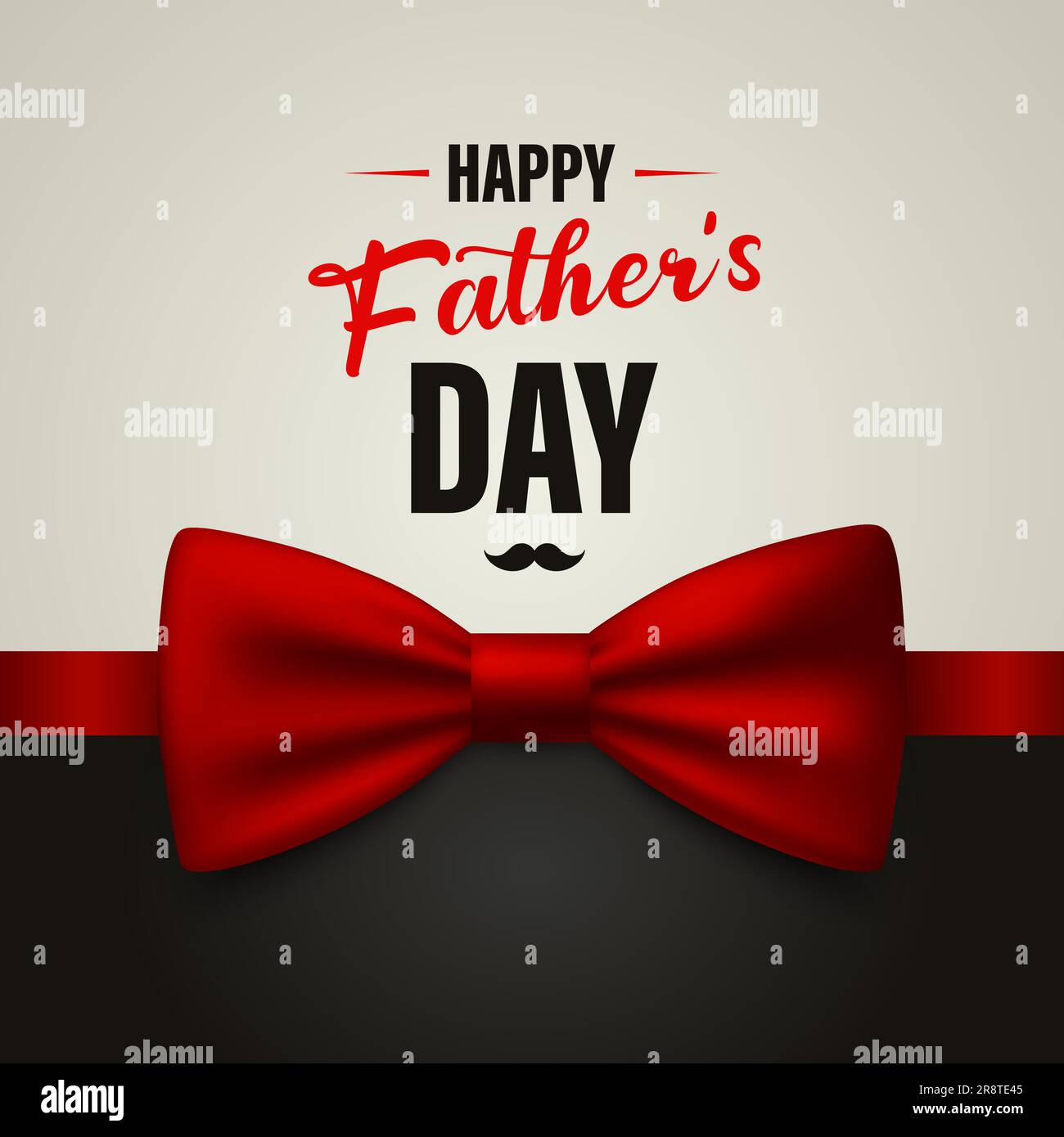 Vector Fathers Day Banner with Realistic Red Bow Tie Closeup and ...