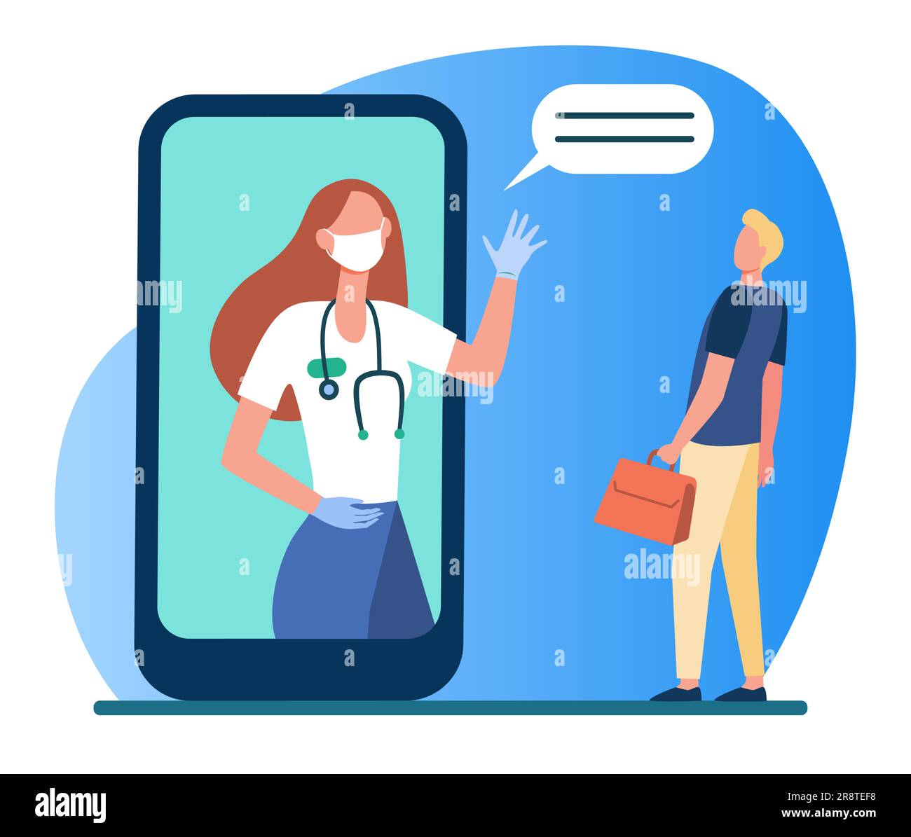 Woman face mask phone Cut Out Stock Images & Pictures - Alamy