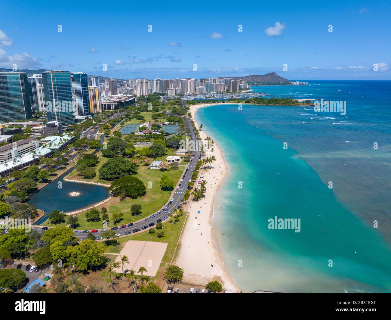 Aerial ala moana beach park hi-res stock photography and images - Alamy