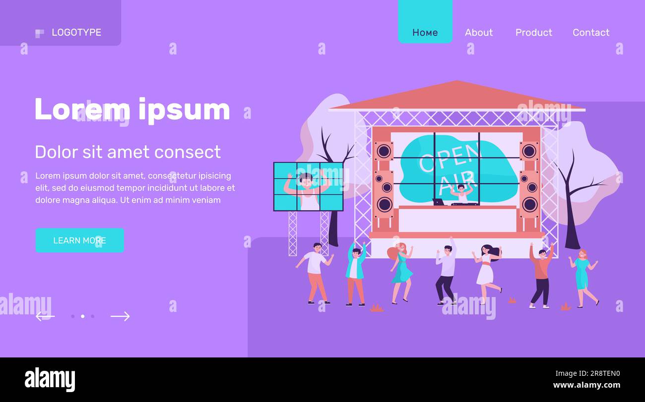 Cartoon people entertaining at open air festival Stock Vector Image ...