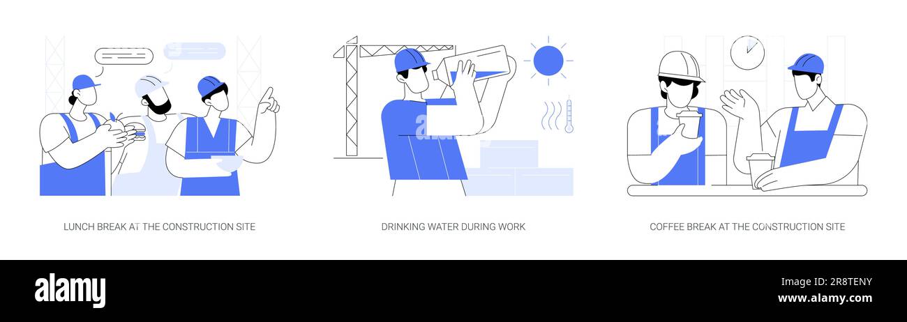 Builder daily routine abstract concept vector illustrations Stock ...