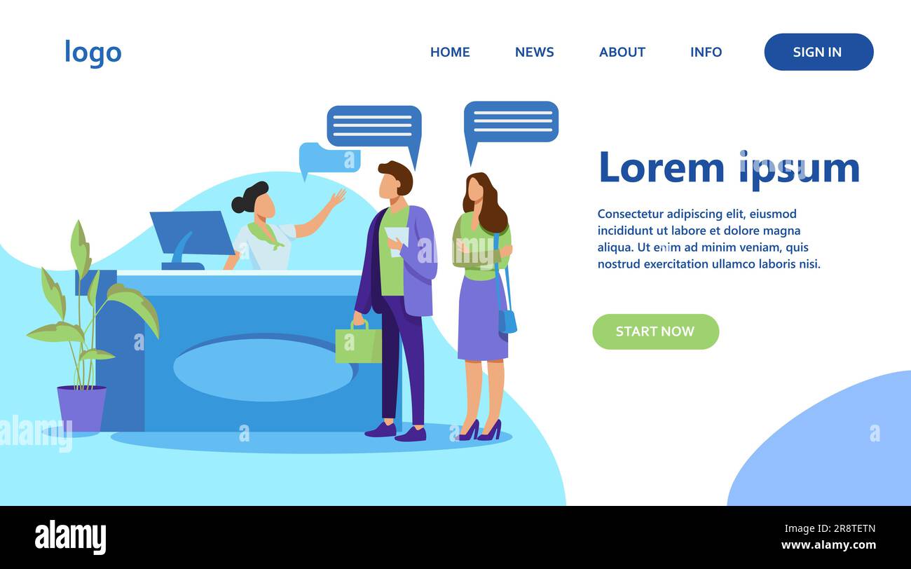 Receptionist job vector illustration Stock Vector Image & Art - Alamy