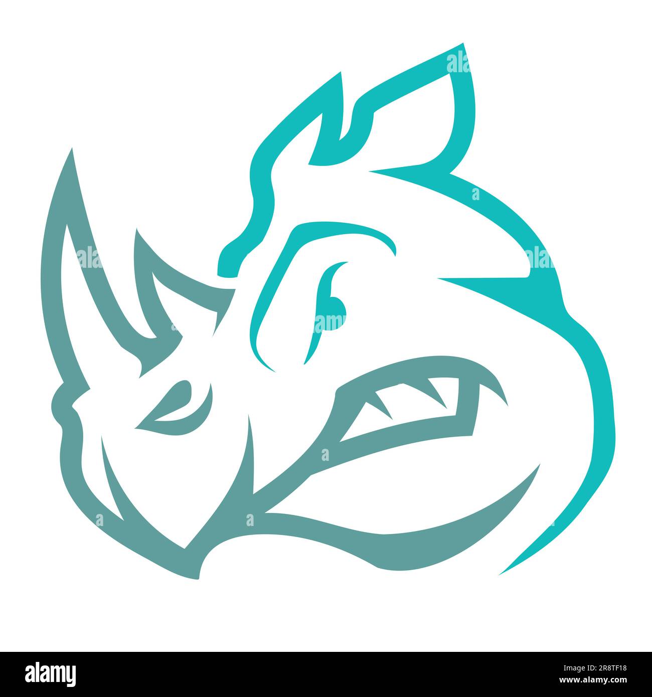 Rhinoceros logo. Vector illustration of a rhino wildlife silhouette ...