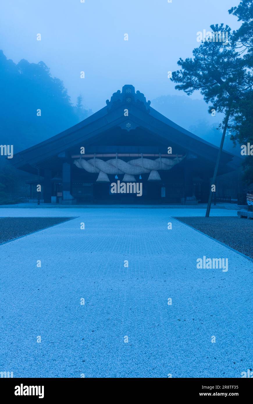 Kaguraden Kagura hall of Izumo Taisha shrine wrapped in the morning ...