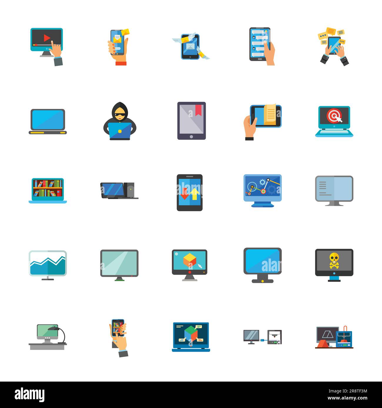 Electronic appliances, computers and mobile phones set Stock Vector ...