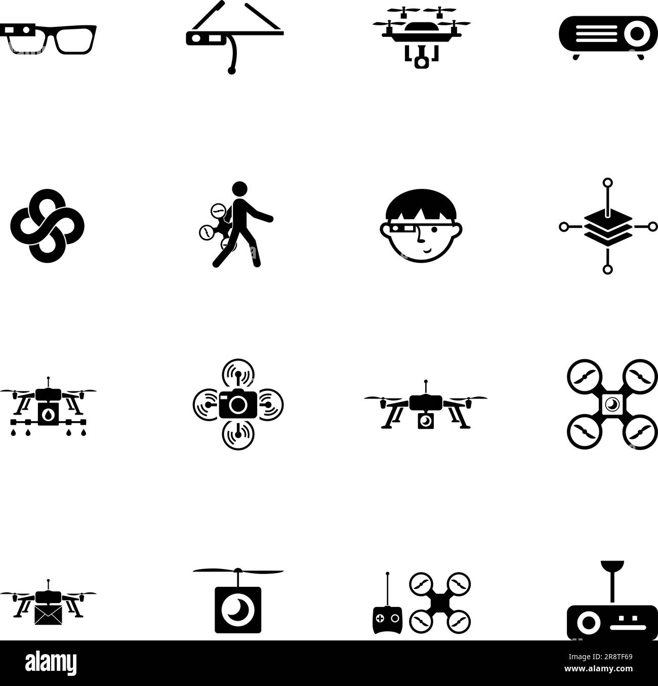 Drone icon set Stock Vector Image & Art - Alamy