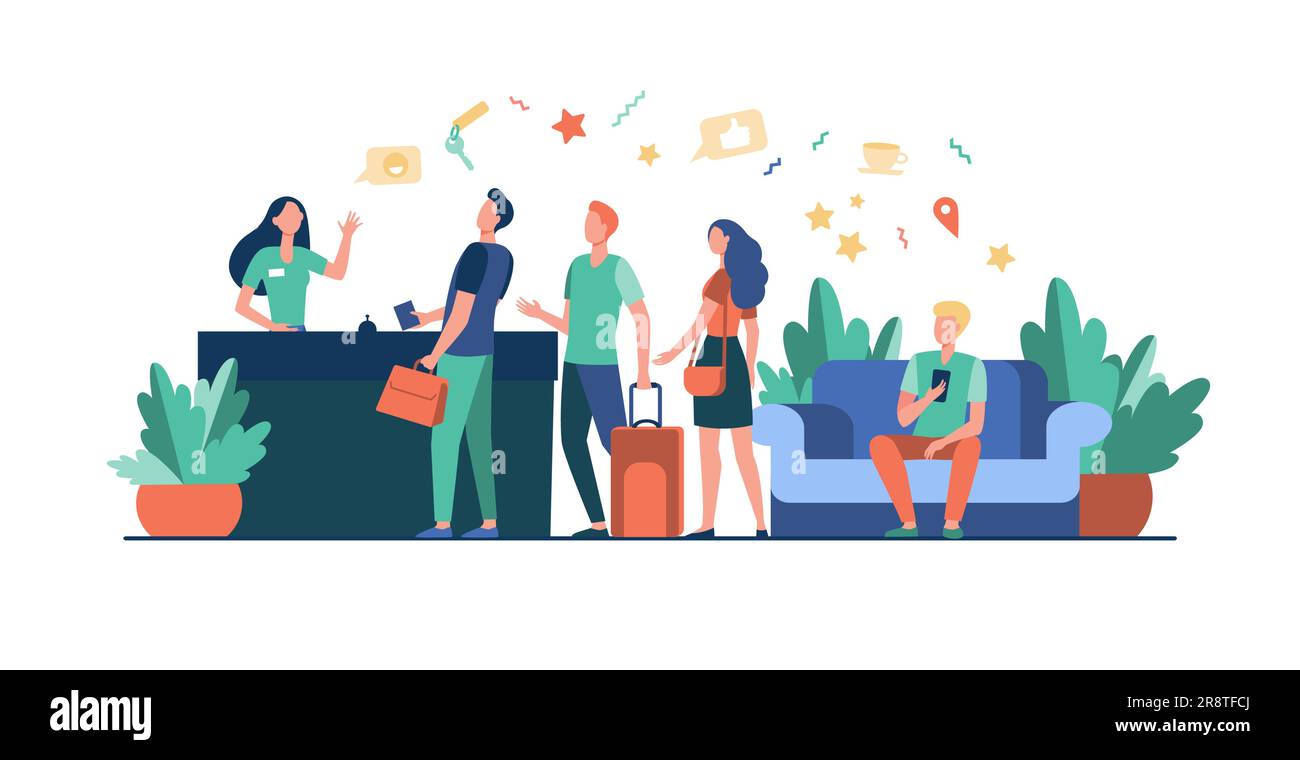 Tourists in line Stock Vector Images - Alamy