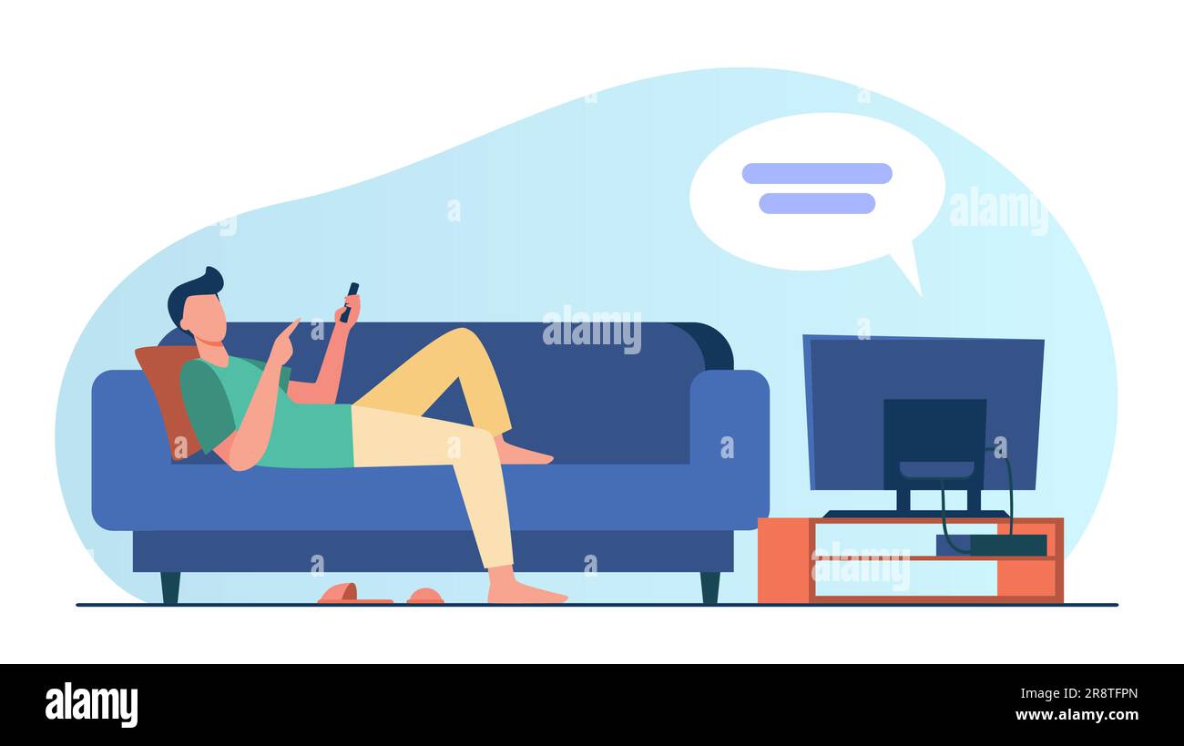 Watching tv information channel Cut Out Stock Images & Pictures - Alamy