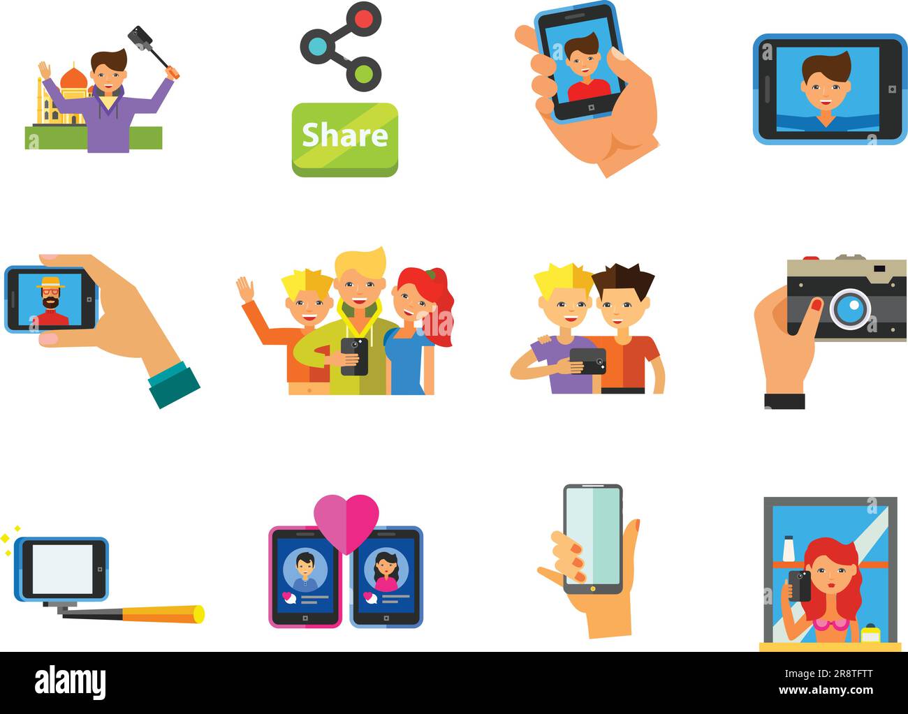 Taking selfie at mirror Stock Vector Images - Alamy