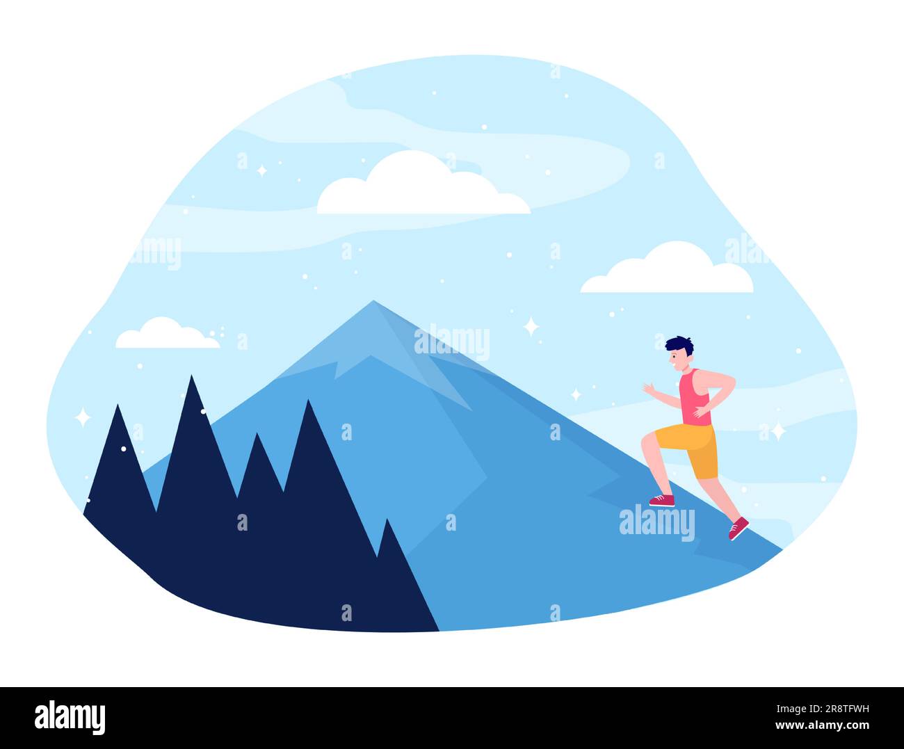 Man running on mountain Stock Vector Images - Alamy