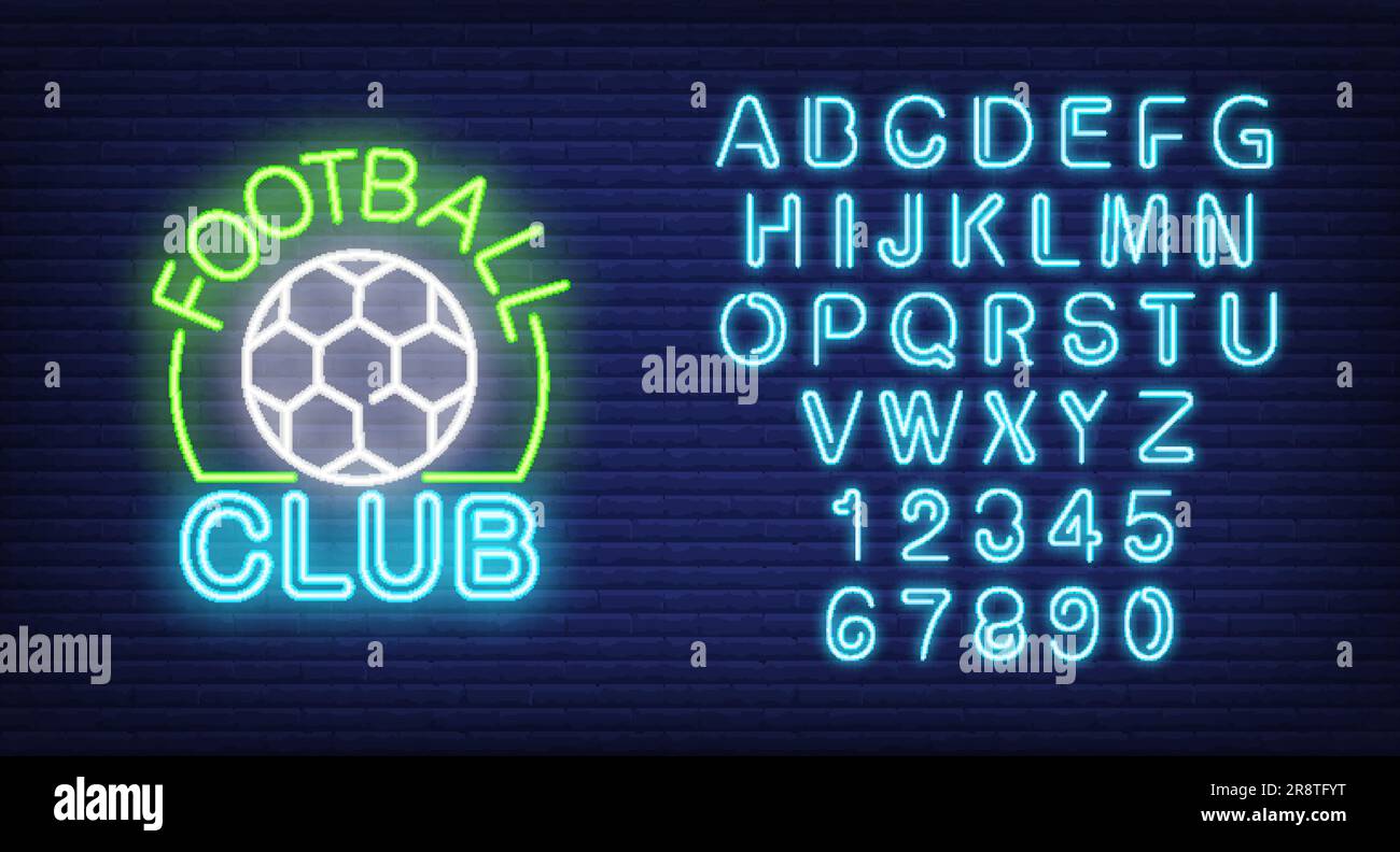 Football club and alphabet neon sign set Stock Vector Image & Art - Alamy