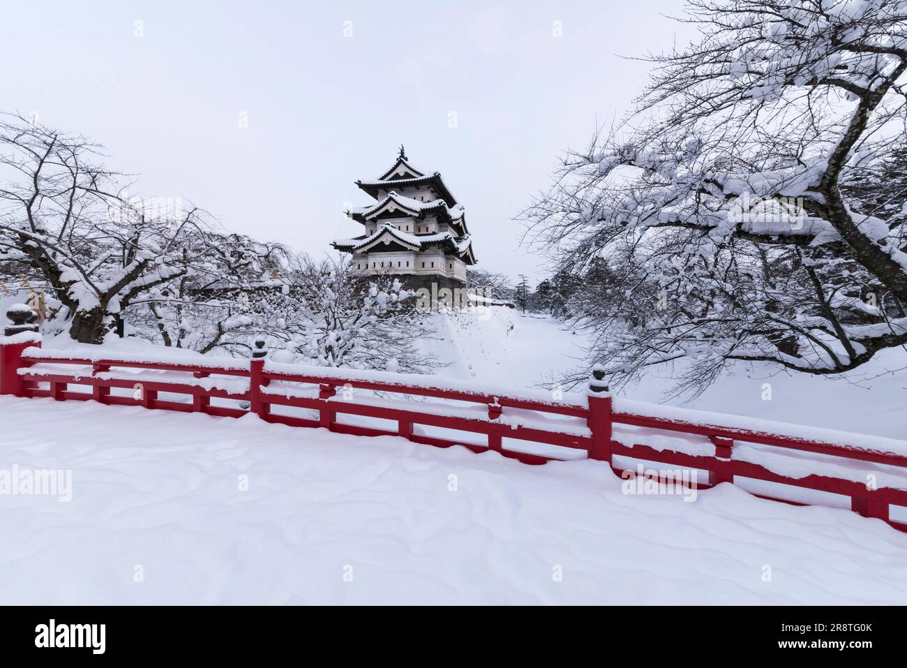 Hirosaki Castle in winter Stock Photo - Alamy