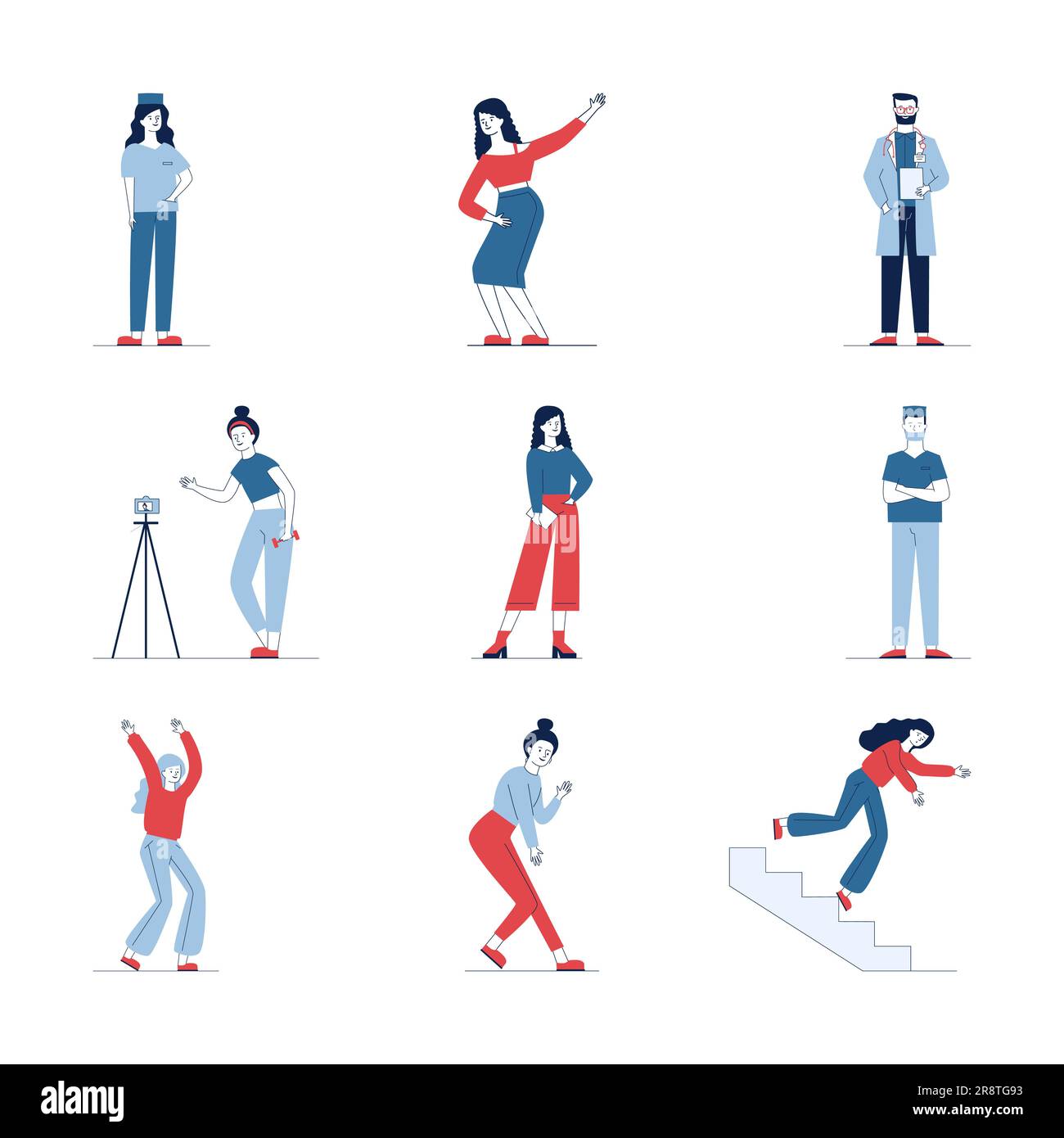 Big collection of different cartoon people Stock Vector Image & Art - Alamy