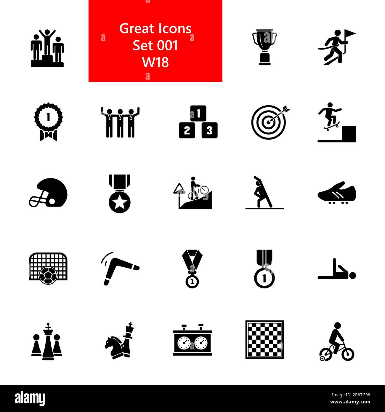 Competitive spot icon set. Players and awards collection Stock Vector ...