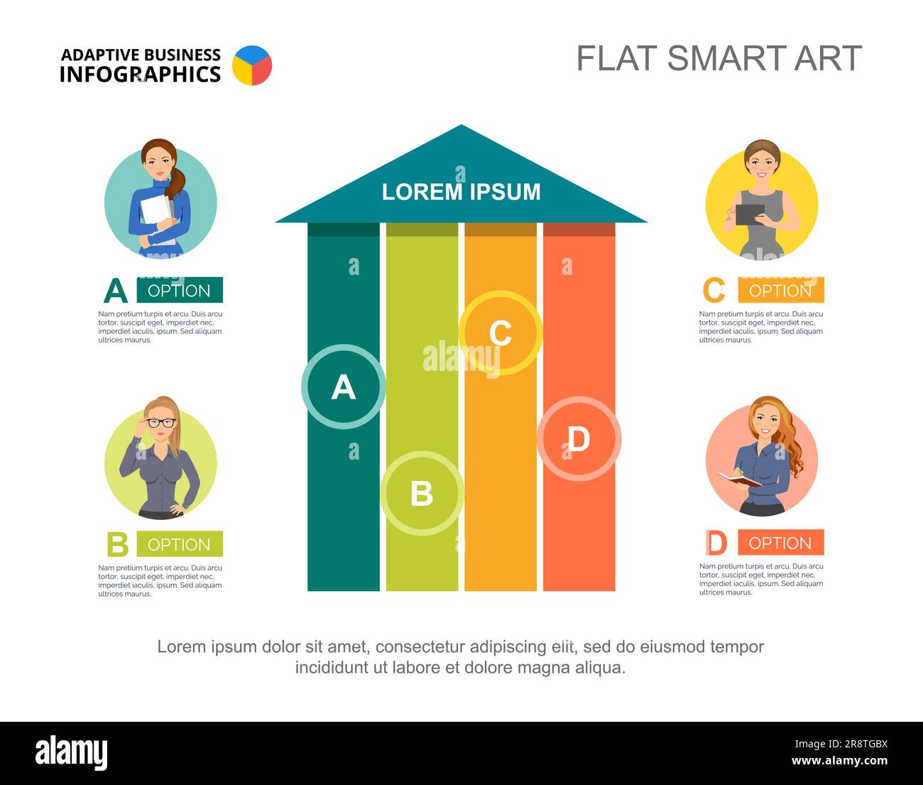 Four elements goal process chart template for presentation Stock Vector ...