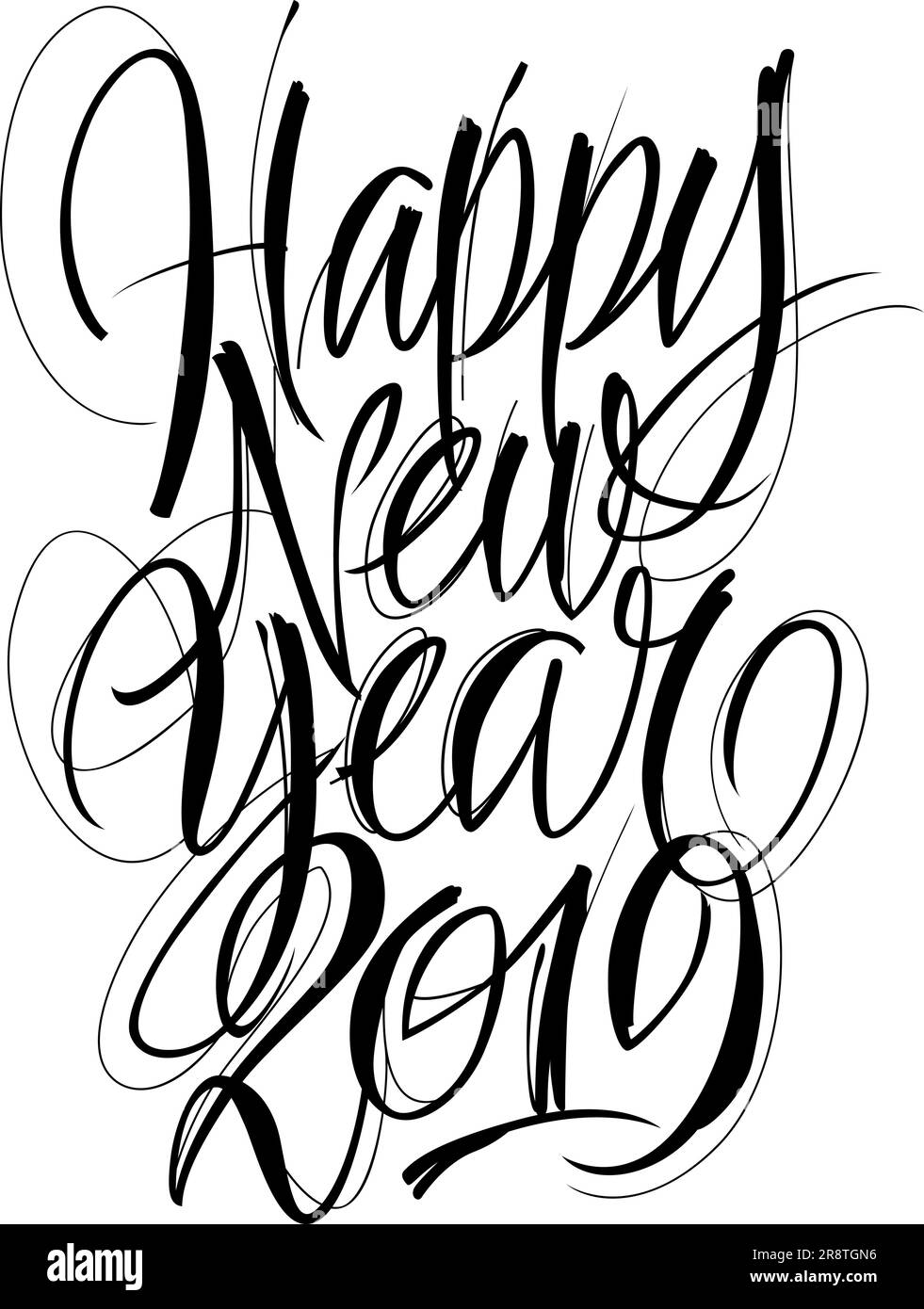 Happy New Year Lettering Stock Vector Image & Art - Alamy