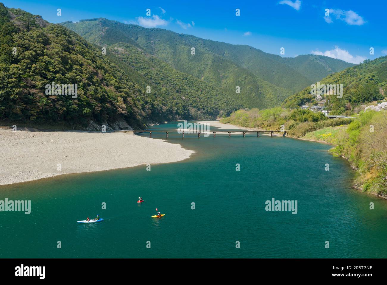 A canoe crossing Shimanto River Stock Photo - Alamy