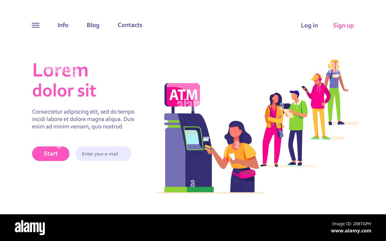 Woman using atm Cut Out Stock Images & Pictures - Alamy