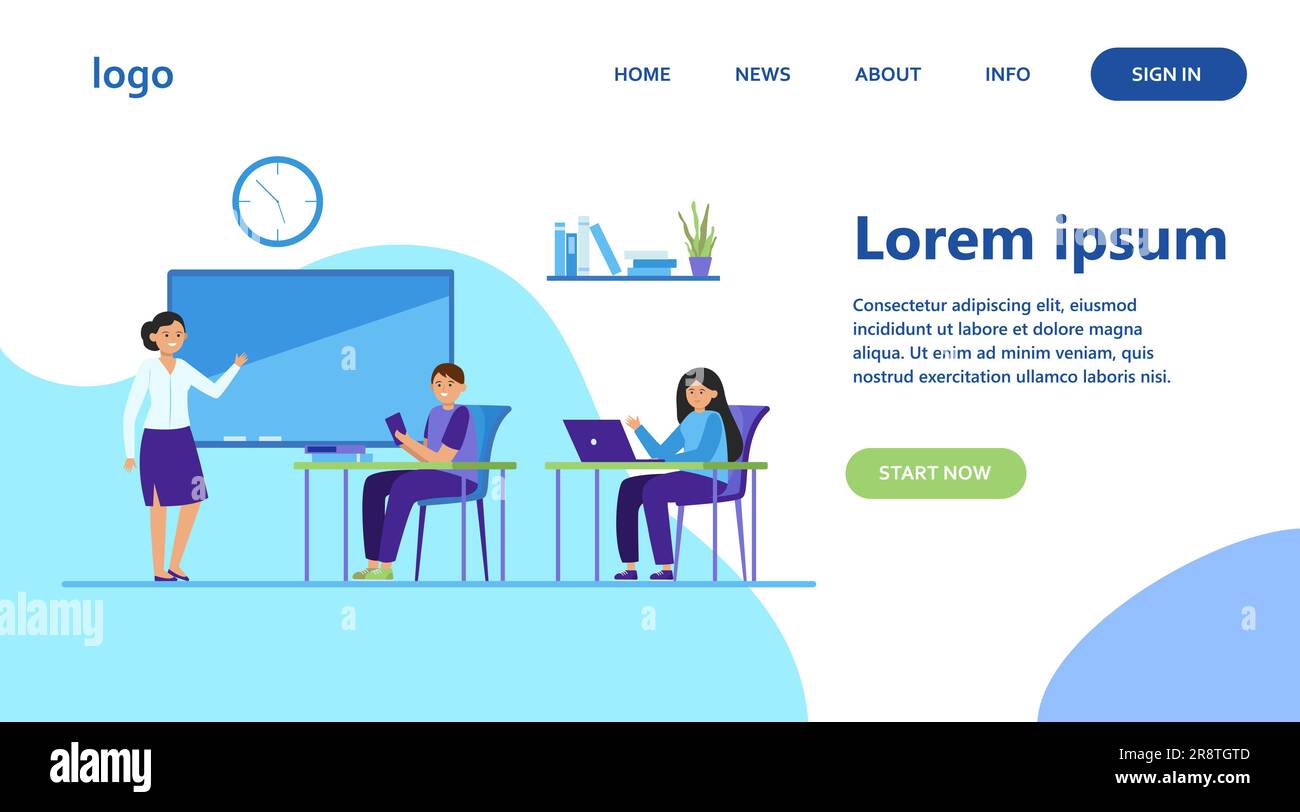 Students in classroom flat vector illustration Stock Vector Image & Art ...