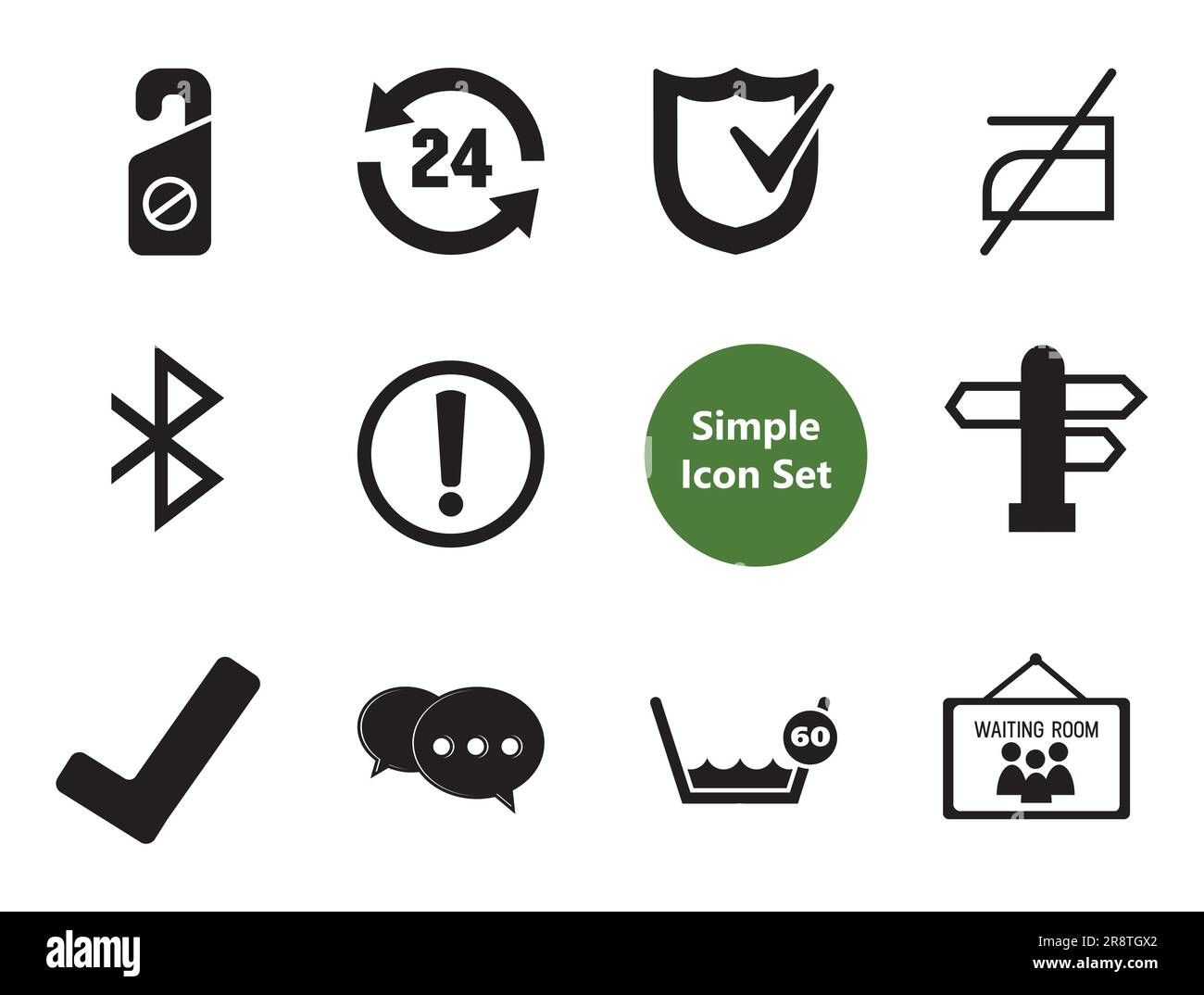 Direction Simple Icons Set Stock Vector Image & Art - Alamy