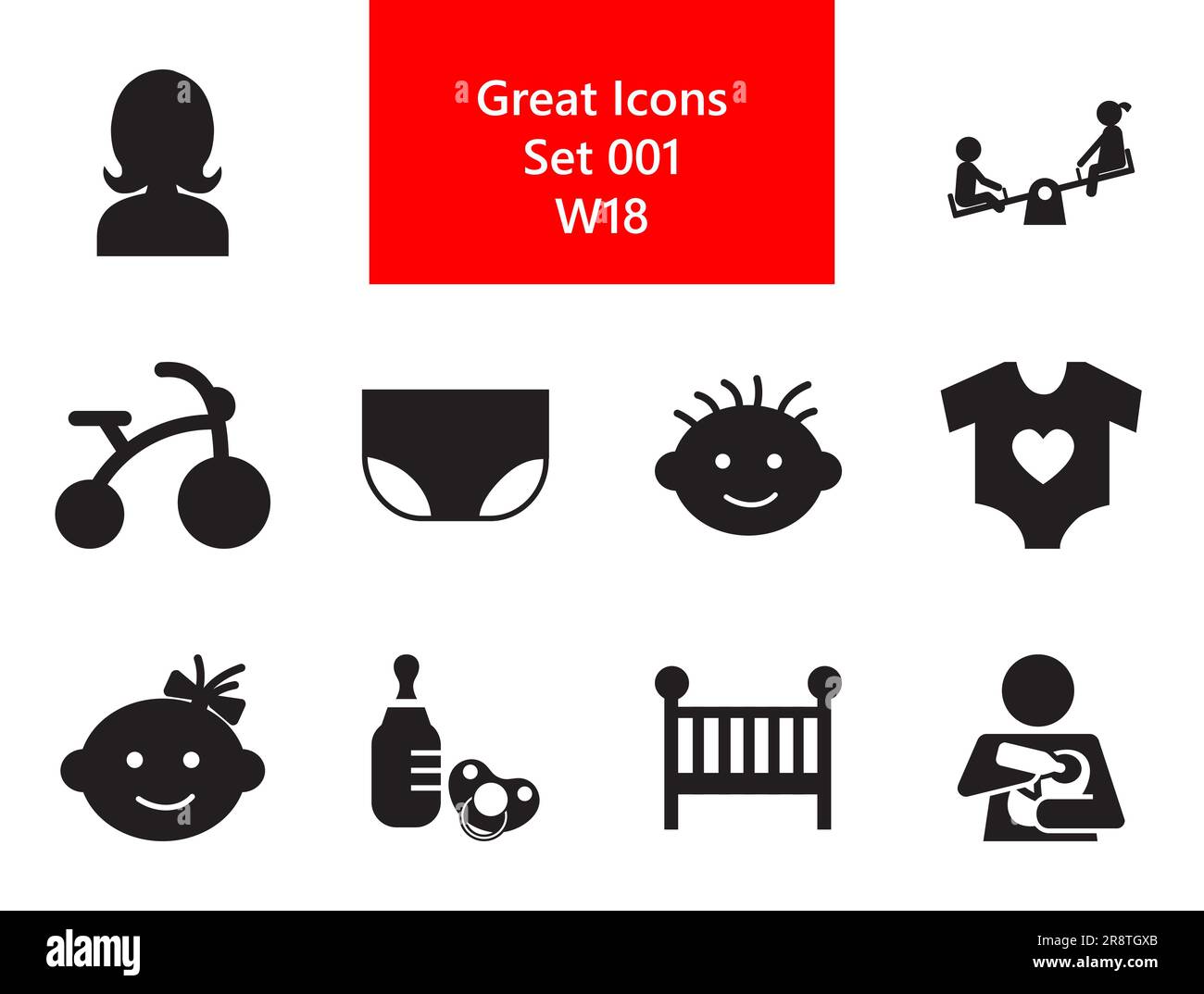 Baby Icons Set Stock Vector Image & Art - Alamy