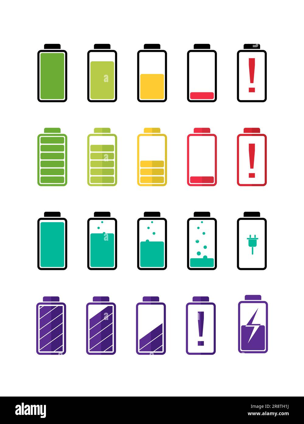 Battery status full flat Cut Out Stock Images & Pictures - Alamy